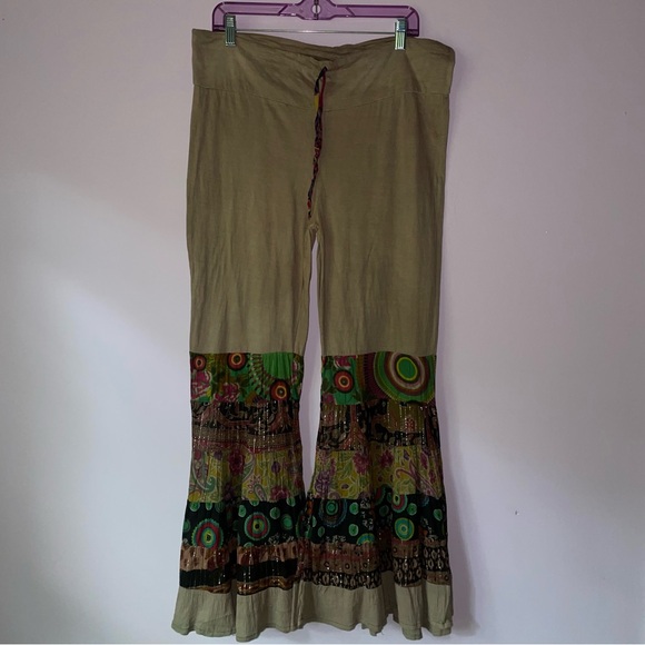 Jayli | Pants & Jumpsuits | Jayli Boho Pants Bell Bottom Ruffle ...